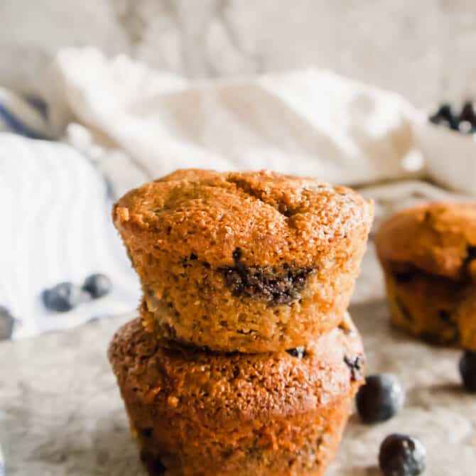 Gluten-free Dairy-free Blueberry Muffins (Paleo) - Perchance to Cook