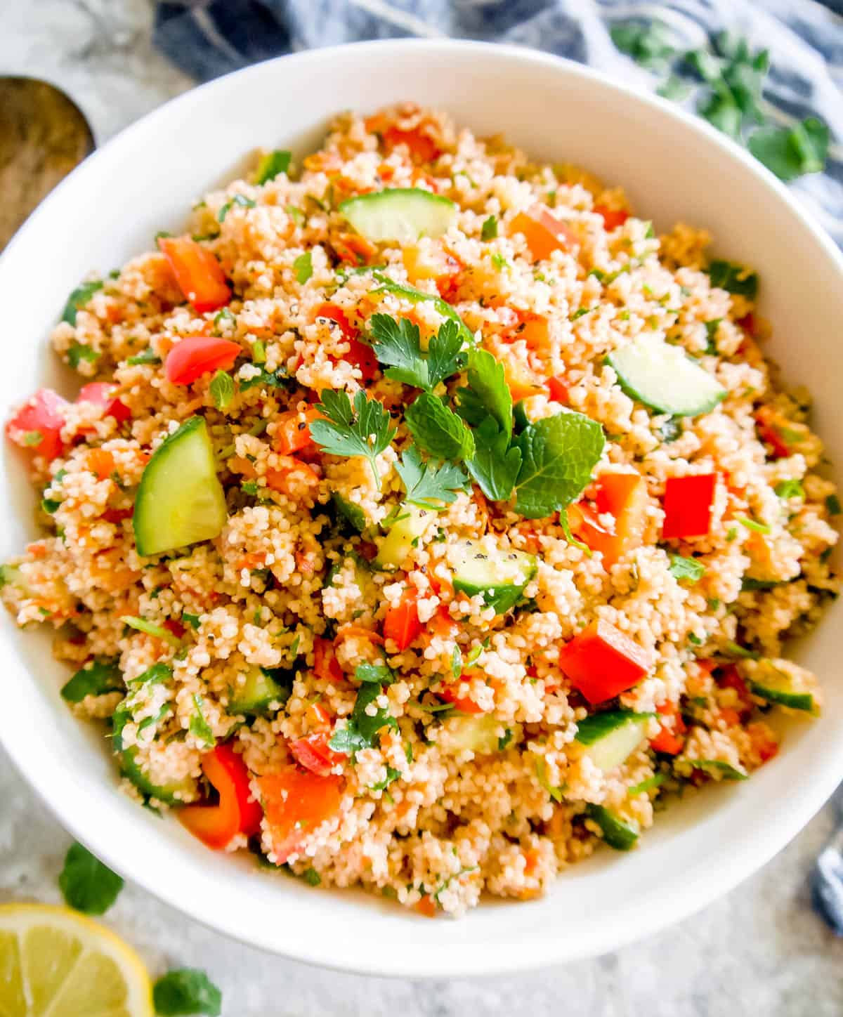 Couscous Tabbouleh Salad (French Taboulé) - Perchance to Cook